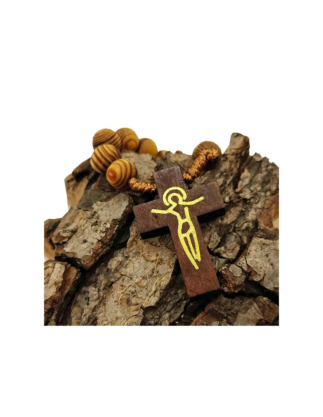 Brauner Rosenkranz aus Holz – N.D. der Armen von Banneux