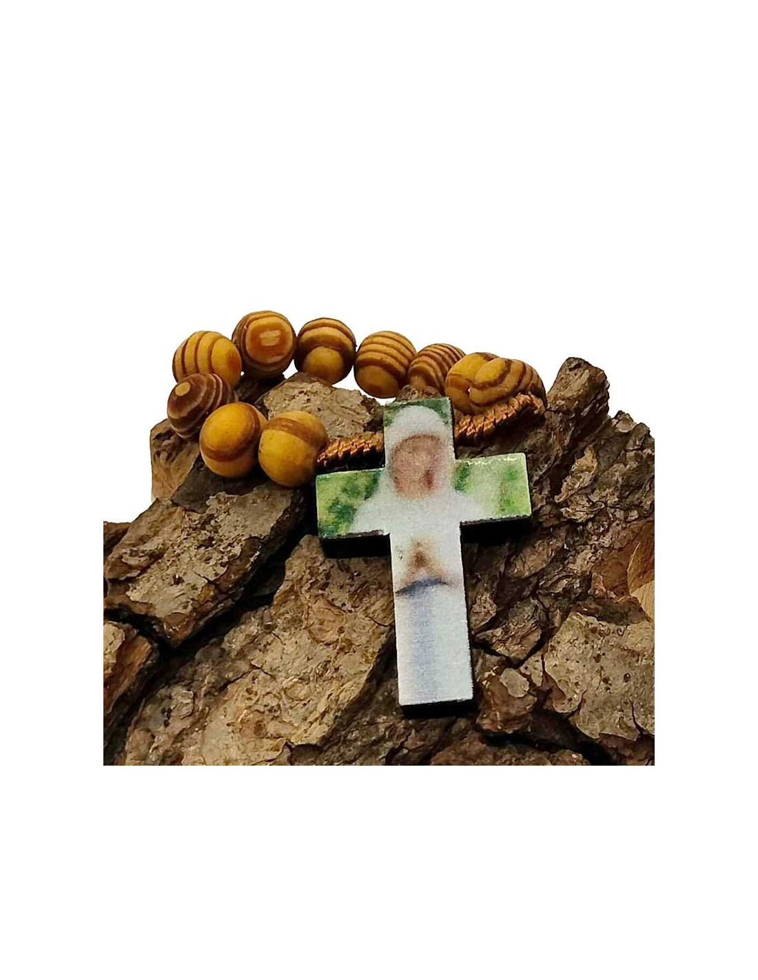 Brauner Rosenkranz aus Holz – N.D. der Armen von Banneux