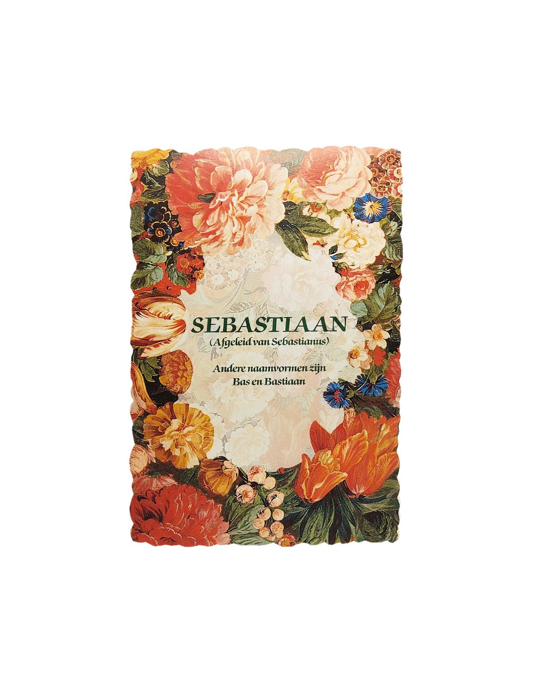 Vintage bloemen ansichtkaart met naam - Sebastiaan