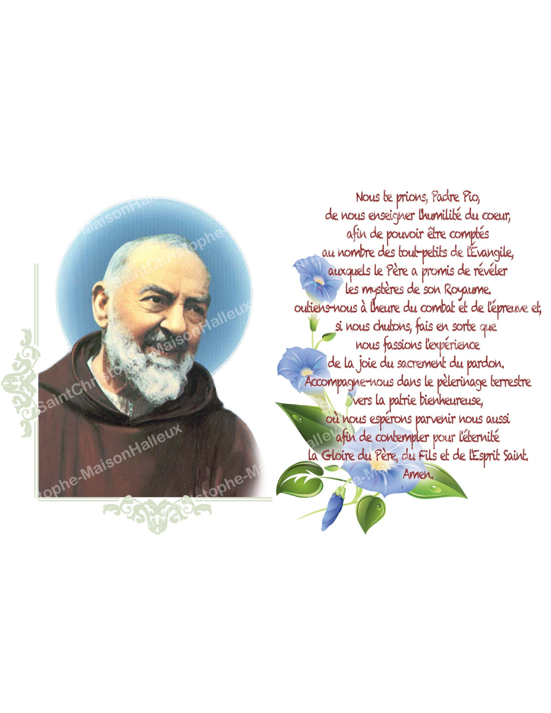 Autocollant bougie de neuvaine avec prière - Padre Pio - Lot de 10
