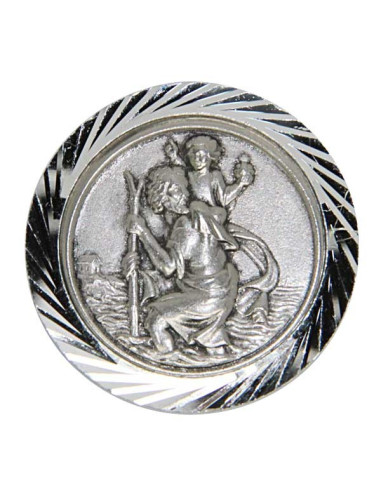 Magnetische St. Christopher sticker in zilverkleurig metaal