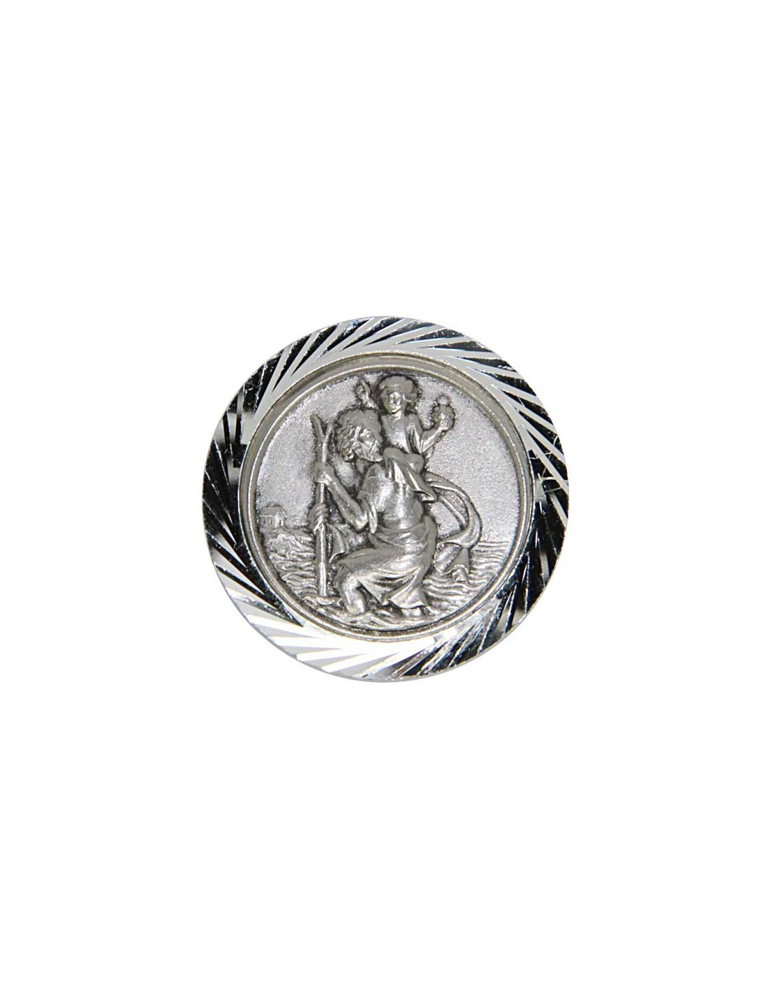 Magnetische St. Christopher sticker in zilverkleurig metaal