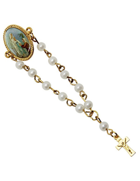 Rosenkranz-Brosche Erscheinung von Lourdes – Glaube